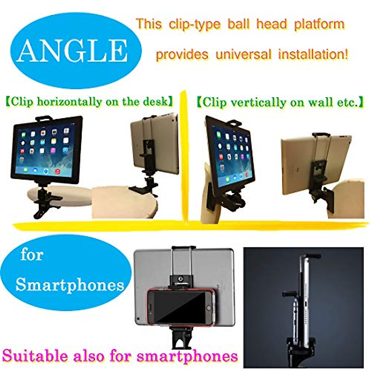 Nanmara Car Mount for iPad Tablet & Smartphone Clip Holder for Sun Visor