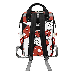 Personalized Ladybug Diaper Bag Backpack with Name Custom Mommy Nursing Baby Bags Nappy Bag Travel Daypack for Woman Gifts
