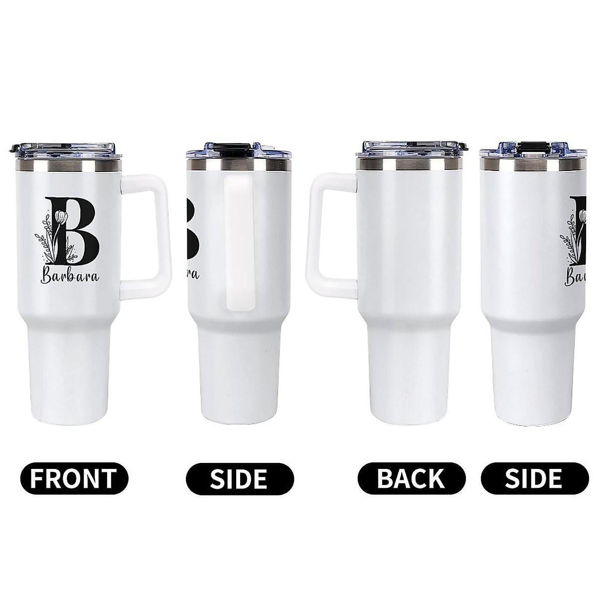 Personalized Tumbler Custom Insulated Travel Mug Custom Drinking Coffee Cup with Name Monogram initials 40oz Christmas Birthday Gift