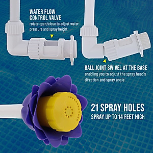 U.S. Pool Supply Swimming Pool Flower Shaped Waterfall Spray Fountain - Adjustable Sprinkle Distance, Pool Spray Aerator Cools Water Temperature - In-Ground, above-Ground Pools, Ponds, Fun Decoration