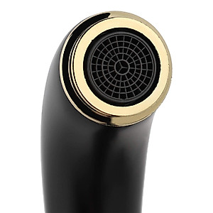 Oumefar Modern Practical Shower Faucet Bathroom Faucet Three Holes Anti-Corrosion Copper Stable Split Faucet Three-Piece Titanium Faucet for Bathroom Kitchen (Black Gold)