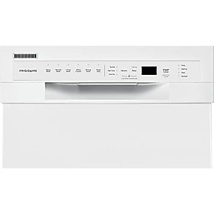 Frigidaire 18 in. ADA Compact Front Control Dishwasher in White with Dual Spray Arms, 52 dBA, includes room-of-choice delivery