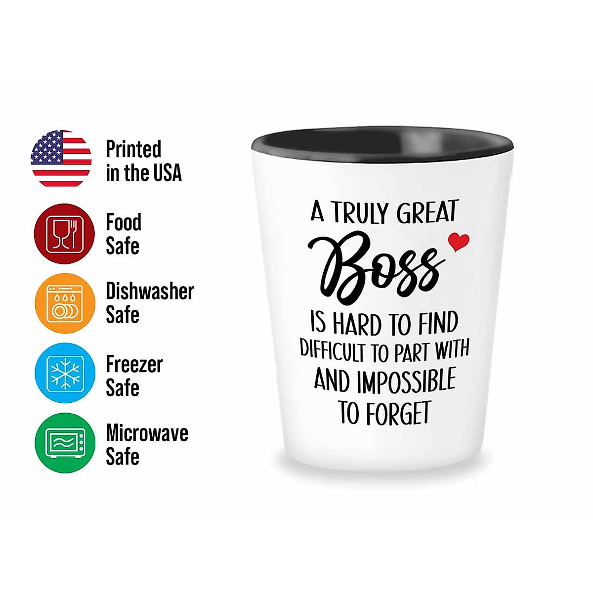 Flairy Land Coworker Shot Glass 1.5oz - Truly Boss - Funny Coworker Leaving Gift Farewell Work Colleague Boss New Job Appreciation