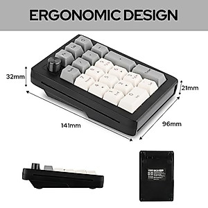 EPOMAKER EK21 VIA Gasket Number Pad, Bluetooth 5.0/2.4ghz/Wired Hot Swappable Numpad, with Poron Foam, Aluminum Alloy Knob, 1000mAh Battery, Programmable for Win/Mac/Gaming (Gateron Pro Yellow)