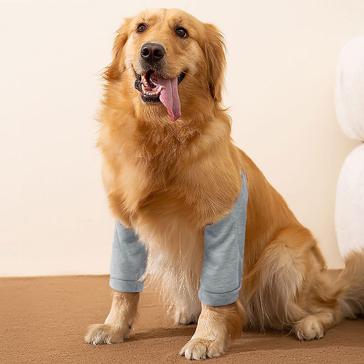 ROZKITCH Dog Surgery Recovery Sleeve for Front Legs, Pet Prevent Licking Wound Elbow Brace Protector, Dog Leg Sleeve to Stop Licking Cone Collar Alternative for Sprain ACL CCL Arthritis Grey 2XL