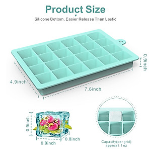 Ice Cube Trays 3 Pack, Silicone Ice Cube trays for Freezer, 24 Cubes per Ice Trays, Cube Trays With Removable Lid, Easy to Remove, Chilling Drinks