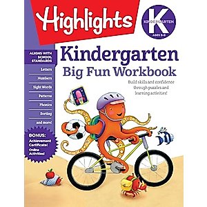 Kindergarten Big Fun Workbook: 256-Page Kindergarten Activity Book Full of Kindergarten Math, Reading, Writing Practice, Phonics, Puzzles and More (Highlights Big Fun Activity Workbooks)
