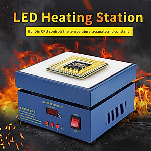 Heating Station, 200x200mm LED Microcomputer Electric Heating Plate Preheating Station 110/220V AC 800W Hot Plate PCB Preheat Oven for Soldering Station Welder (US)