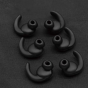 3 Pairs (S/M/L) Replacement Anti-Slip Silicone Eartips Earbuds Ear Tips Buds Eargels Compatible for Synchros Reflect BT Sports Wireless in-Ear Earphones (Black)