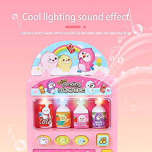 Woleigiao Interactive Drink Vending Machine Toy Pretend Electronic Drink Machines Early Developmental Toy Develop of Life with Music and Light for Boys & Girl