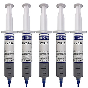 BAY Direct 5-Pack Reusable Thermal Paste (7 Oz/200g), LARGE Syringe Thermal Grease Cool Compound Heatsink Apply to PC/CPU/GPU/LED/VGA (Accessory Included)