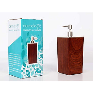 DERMALOGIC Massage Oil Warmer for Pro Spa Massage, Home Lotion Warmer with Aluminum Bottle Pump Set, Plug-in Oil Heater Beauty Salon Treatment Equipment