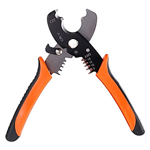 7in Cable Cutter Wire Stripper 8-14 AWG, Heavy Duty for Aluminum Copper, Communication Cables Wire Stripping Tool And Multi-Function Hand Tool，Professional Handle Design 518020A