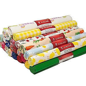 Singer Fabric, 100% Cotton, Fat Quarters Scrap Bag, 20 Piece, 18 X 21, Multi-Color Bundle