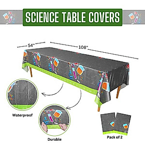 Blue Orchards Science Party Table Covers (Pack of 2) - 54"x108" XL - Science Birthday Party Decorations, Science Tablecloth, Science Party Decorations, Chemistry Party, Laboratory Theme Table Cloth