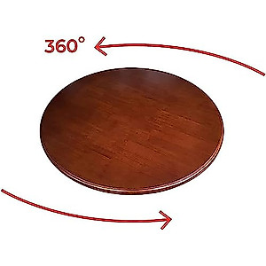 VERDDE 30in 40in 50in Wooden Lazy Susan Turntable Round Rotating Dining Table Serving Tray For Restaurants ，360 Degree Swivel，Heavy Duty，Rustic，oversized (Color : Burgundy, Size : 50 cm (20 in))