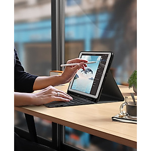 CHESONA for iPad Keyboard 9th Generation 10.2 inch, Detachable Wireless with Trackpad, Pencil Holder, Flip Stand Keyboard Case for iPad 9th/8th/7th Gen 10.2”