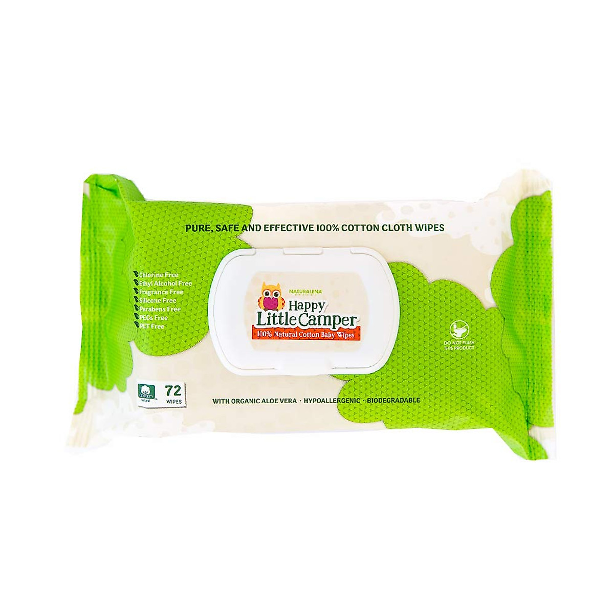 Happy Little Camper Ultra-Absorbent Natural Baby Diapers Size 5 - Hypoallergenic, Unscented & Chlorine-Free Disposable Diapers (150 Count) Come with Natural Baby Wipes (288 Count) for Sensitive Skin