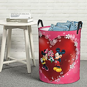Cute Large Laundry Basket fit Cartoon Character W1 Durable Waterproof Portable with Handle for Bedroom Laundry Room collapsible laundry baskets Round Dirty Storage Clothes Basket Circular hampers - M