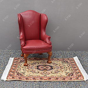 iLAND Miniature Dollhouse Accessories of Carpet for Dollhouse Furniture on 1/12 Scale and 3” - 12” Dolls, Woven Dollhouse Rugs 6” x 3.8” (2pcs Fragrance)