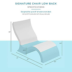 Ledge Lounger Signature in-Pool Low Back Chair for 0-9 inch Water Depths (Set of 2) (White)