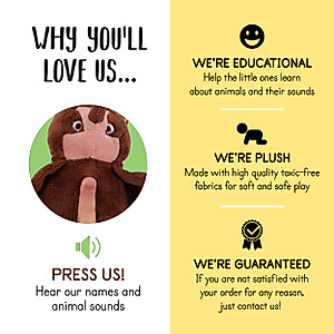 My Talking Plush Forest Animals Toy Set | Includes 4 Soft and Fluffy A Tree Shaped Carrier Great Gift for Baby Toddler Boys or Girls