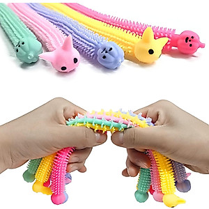 24 Pack Sensory Toys Pack Halloween Pumpkin and Bat Stretchy Strings for Kids Students Stress Relief and Anti-Anxiety Toys Assortment Halloween Party Favors