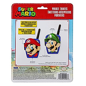 Super Mario Bros Walkie Talkies Kids Toys, Long Range, Two Way Static Free Handheld Radios, Designed for Indoor or Outdoor Games for Kids Aged 3 and Up