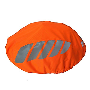 Tucool Racing Night Visual Waterproof Windproof Bike Bicycle Helmet Cover Cycling Rain Cover (Fluorescent Orange)
