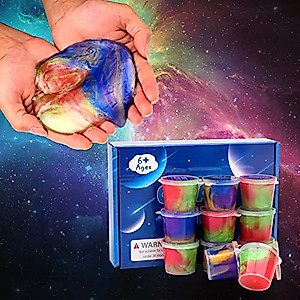 Galaxy Slime Kit 12 Pack, Mini Slime Easter Party Favor for Kids Goodie Bag Stuffers, Smooth, Soft and Non Sticky, Stress & Anxiety Relief Colorful Slime Pack Toy for Girls Boys