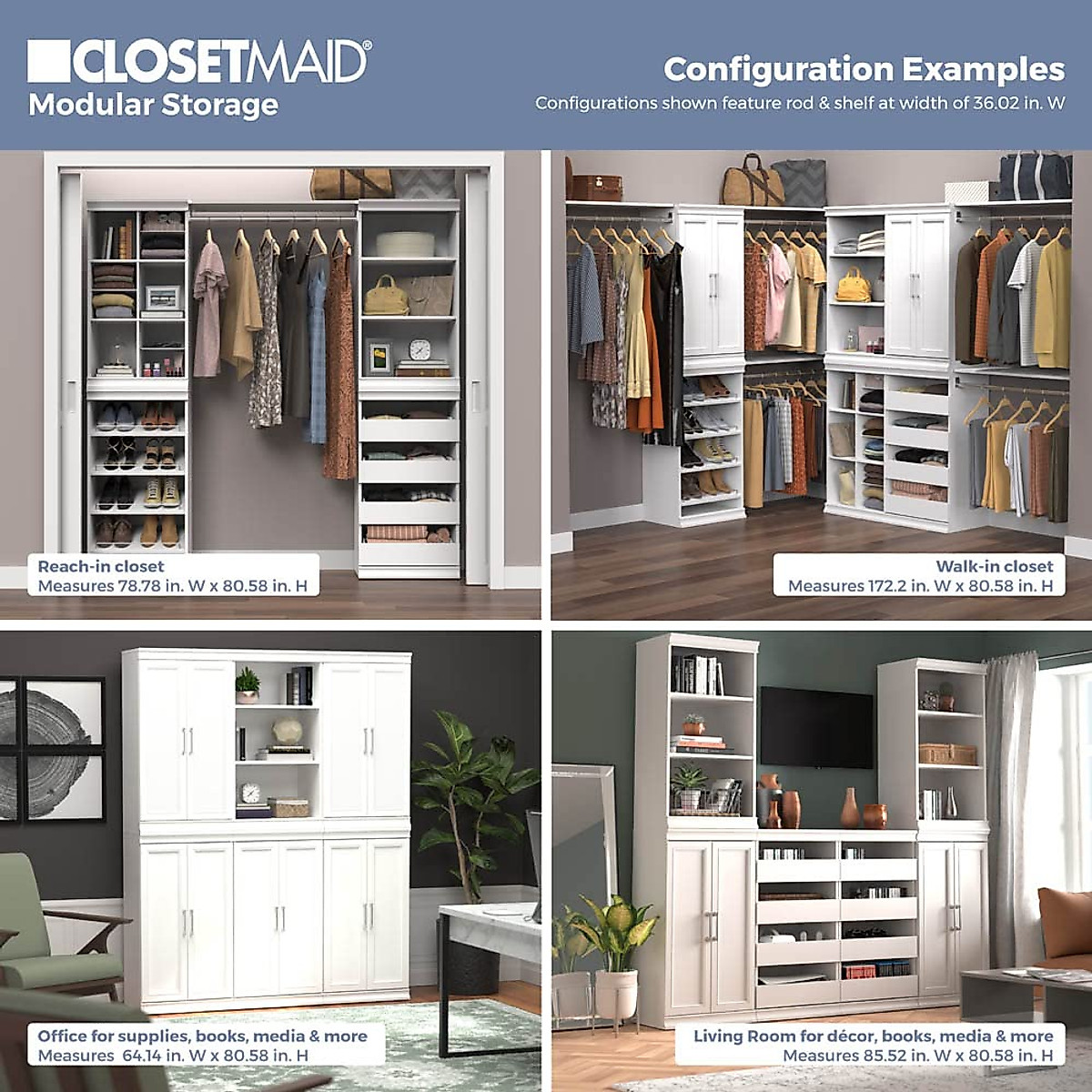 ClosetMaid Modular Storage Shelf and Hang Rod Kit, Taupe