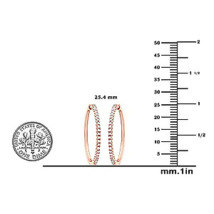Beyond Brilliance Prong Set 1/4 Carat Round Cut Natural Diamond Hoop Earrings for (I-J, I3) in Sterling Silver Fine Jewelry for Women Diamond Jewelry, Gift Box Included