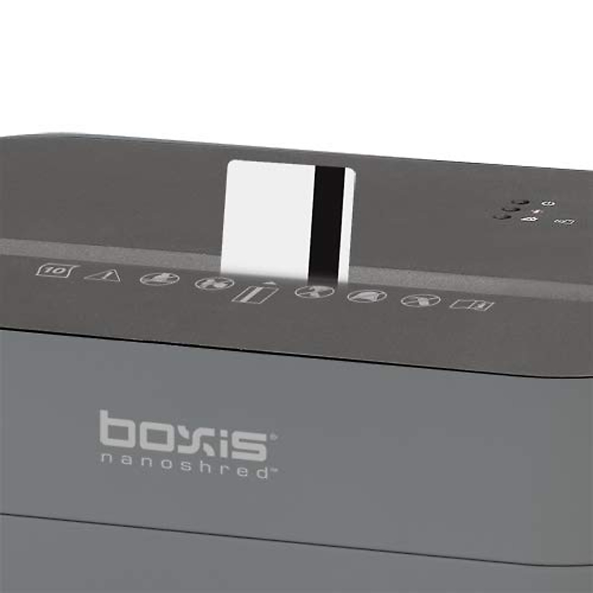 Boxis Nanoshred 10-Sheet Nanocut Paper Shredder (Gun Metal) - Includes Samples of Shredcare Lubricant Sheet and Waste Liner…
