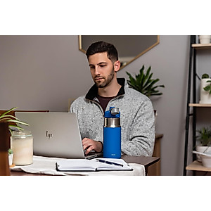 COOL GEAR 25 oz Stainless Steel TRAVERSE Bottle with Sipper Lid - Black