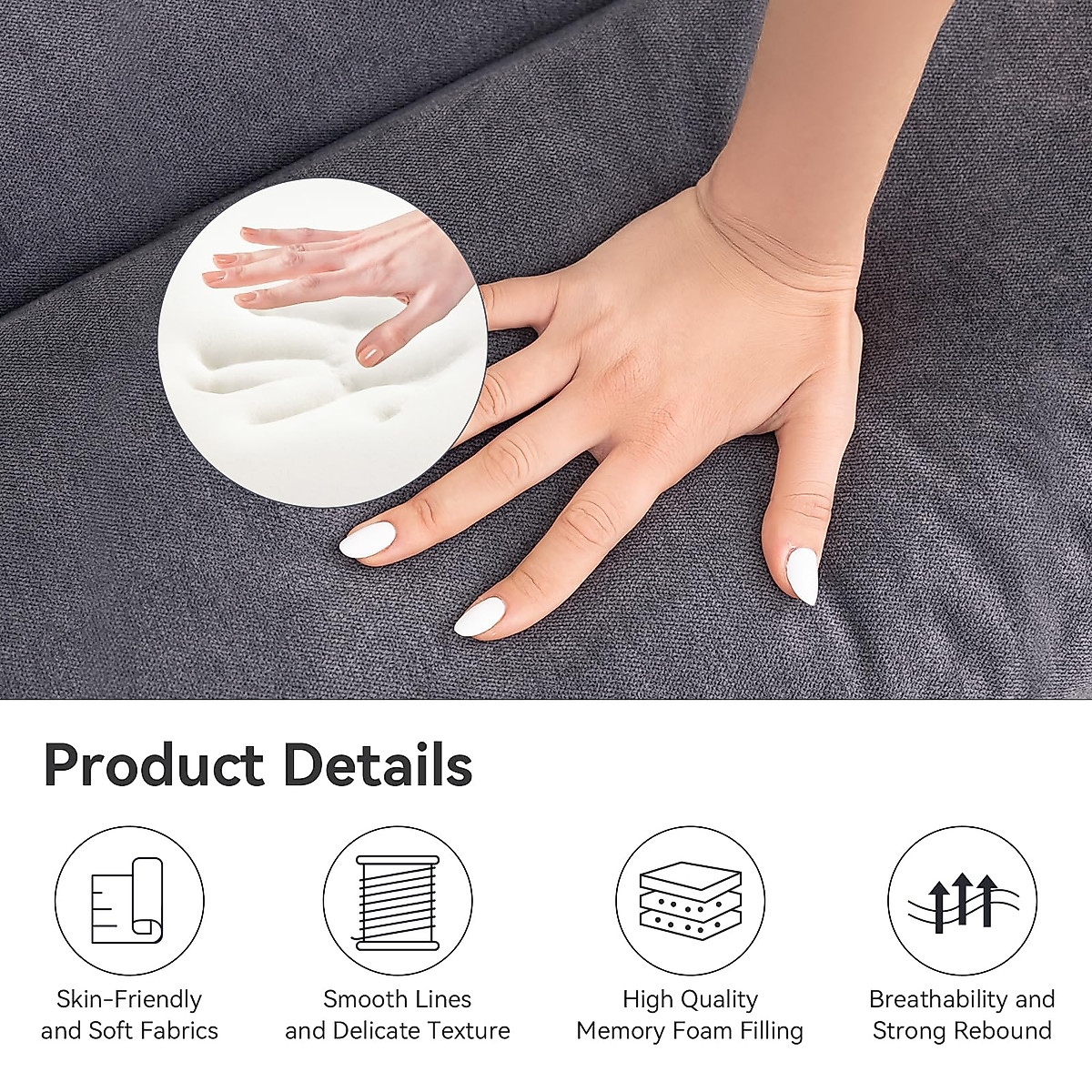 AMICLIBER Armless Futon Loveseat Sofa Bed (Black)