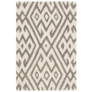 SAFAVIEH Cambridge Collection Accent Rug - 2' x 3', Ivory & Grey, Handmade Moroccan Wool, Ideal for High Traffic Areas in Entryway, Living Room, Bedroom (CAM401A)
