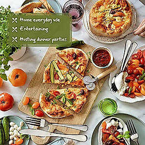 20-Piece Silverware Set, Modern Flatware Utensil Cutlery Set for 4, Food Grade Stainless Steel Tableware Includes Knife Spoons and Forks Set, Mirror Polished, Dishwasher Safe