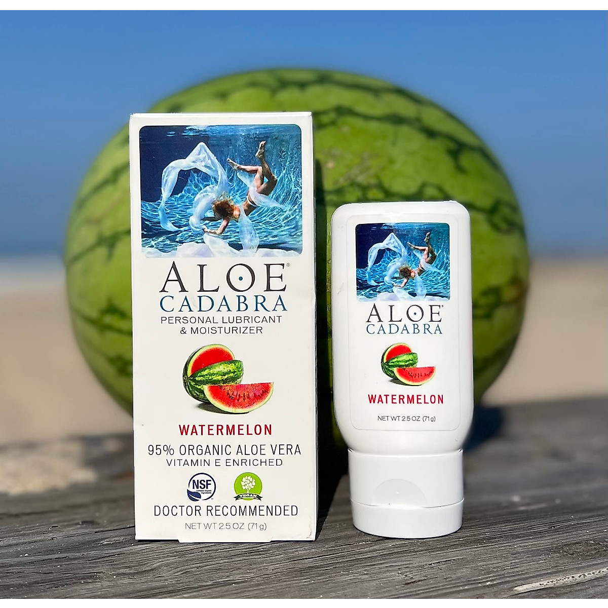 Aloe Cadabra Personal Lube, Organic Lubricant for Her, Him & Couples, Watermelon 2.5 Ounce