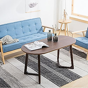 Large Dining Table, Solid Wood Kitchen Tables 120cm Oval Side Table with V-shaped Legs Sturdy Coffee Table for Cafe, Dining Room and Office, Easy Assemble(Size:120 * 57 * 60CM,Color:C)