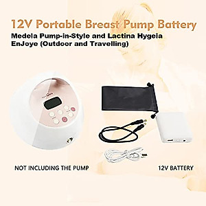 Smarkey 12v Portable Breast Pump Battery and Charger for S1 S2 Medela Pump-in-Style and Lactina Hygeia EnJoye (Easy for Outdoor and Travelling)