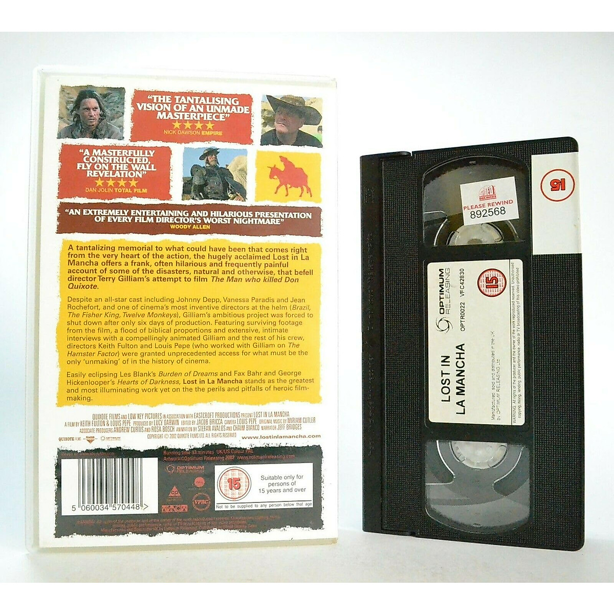 Lost In La Mancha: Narrated By Jeff Bridges - Documentary - Johnny Depp - VHS