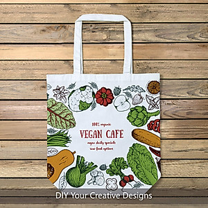 TOPDesign 2 | 6 | 12 Pack Super Strong Large 17.5"x16.5"x5" 10oz Cotton Canvas Tote Bag, Reusable Grocery Shopping Bags, Blank White Bags for Crafts, DIY Your Creative Designs (Pack of 2)