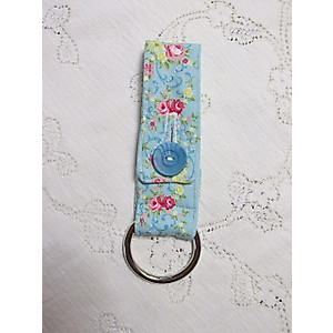 Shabby Chic Blue Roses Quilted Kitchen Towel Holder - Heavy-Duty D-Ring - Kitchen Towel Hanger - Towel Keeper