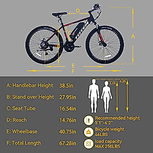 VELOFORT Victor Electric Bike for Adults 26”, Ebike with 350W Motor Up to 20MPH, 3A Fast Charge 36V 10.4Ah Removable Battery, Electric Mountain Bike with Shimano 21 Speed Gears White