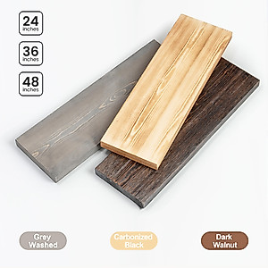 Axeman Rustic Floating Shelves, 2 Pack 36 Inch Floating Wood Shelves for Wall, 8 Inch Deep Wooden Shelves for Living Room Bedroom Laundry Room Garage Farmhouse - Carbonized Black