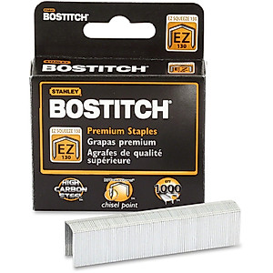Bostitch STCR130XHC PowerCrown Staples, 1/2-Inch W,100/ Strip, 1000/BX, Silver