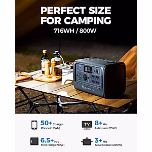 BLUETTI EB70 Portable Power Station, 716Wh LiFePO4 Battery Backup w/ 4 800W AC Outlets (1,400W Peak), 15W Wireless Charger, Solar Generator for Camping, Road Trip, Power Outage (Solar Panel Optional)