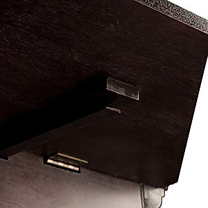 SEI Furniture Grantham Faux Stone Corner Electric Fireplace with Hidden Media Shelf, New Ebony