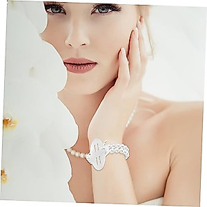 EXCEART 15pcs Bridal Wrist Pearls Bracelet for Mom Stretch Bracelet Flowers Decoration Corsage Stretch Pearl Wedding Wristband Corsage Wristlet Wedding Party Supply Wrist Ornament Bride