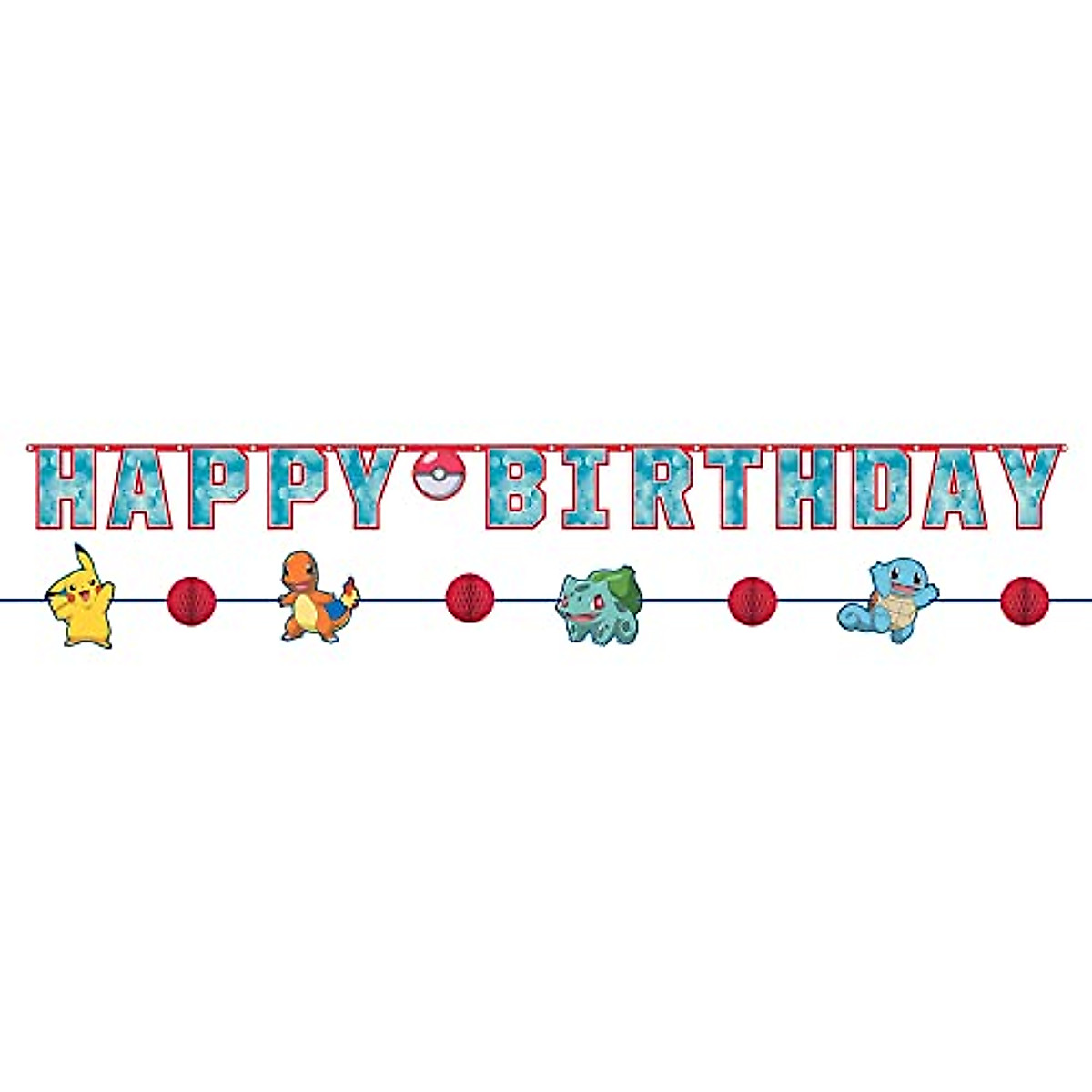 Pokémon Birthday Party Supplies and Decorations Pack: Pokémon Party Supplies and Decorations; Banner, Swirls, Centerpiece, Birthday Candle Set, and more